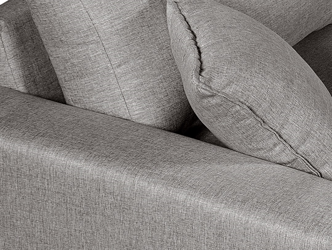 Sofá 3 lugares Living Amsterdã chaise direito cinza - Zargo