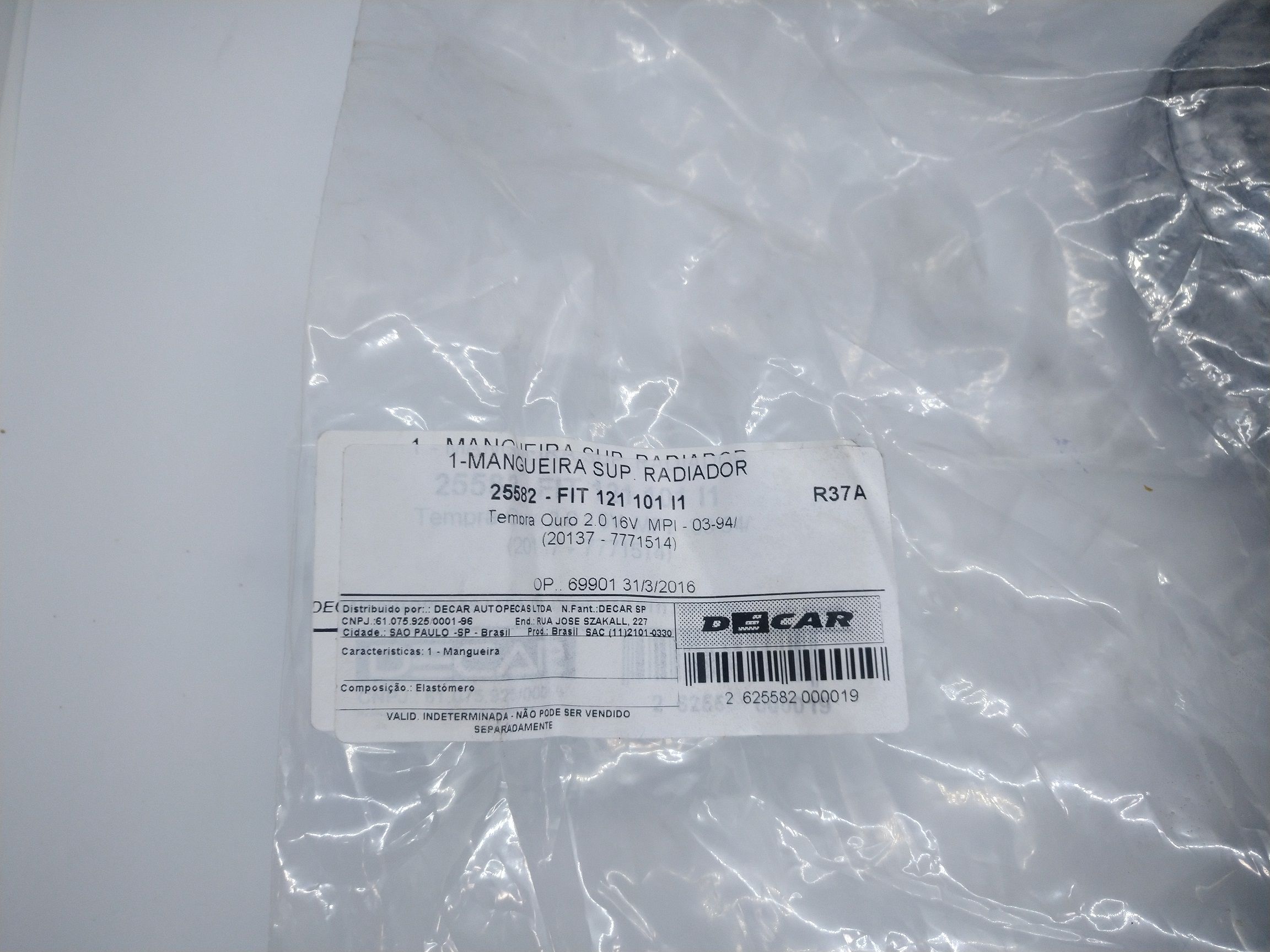 MANGUEIRA SUPERIOR RADIADOR TEMPRA 7771514 MM10190 DECAR - Ms Peças.