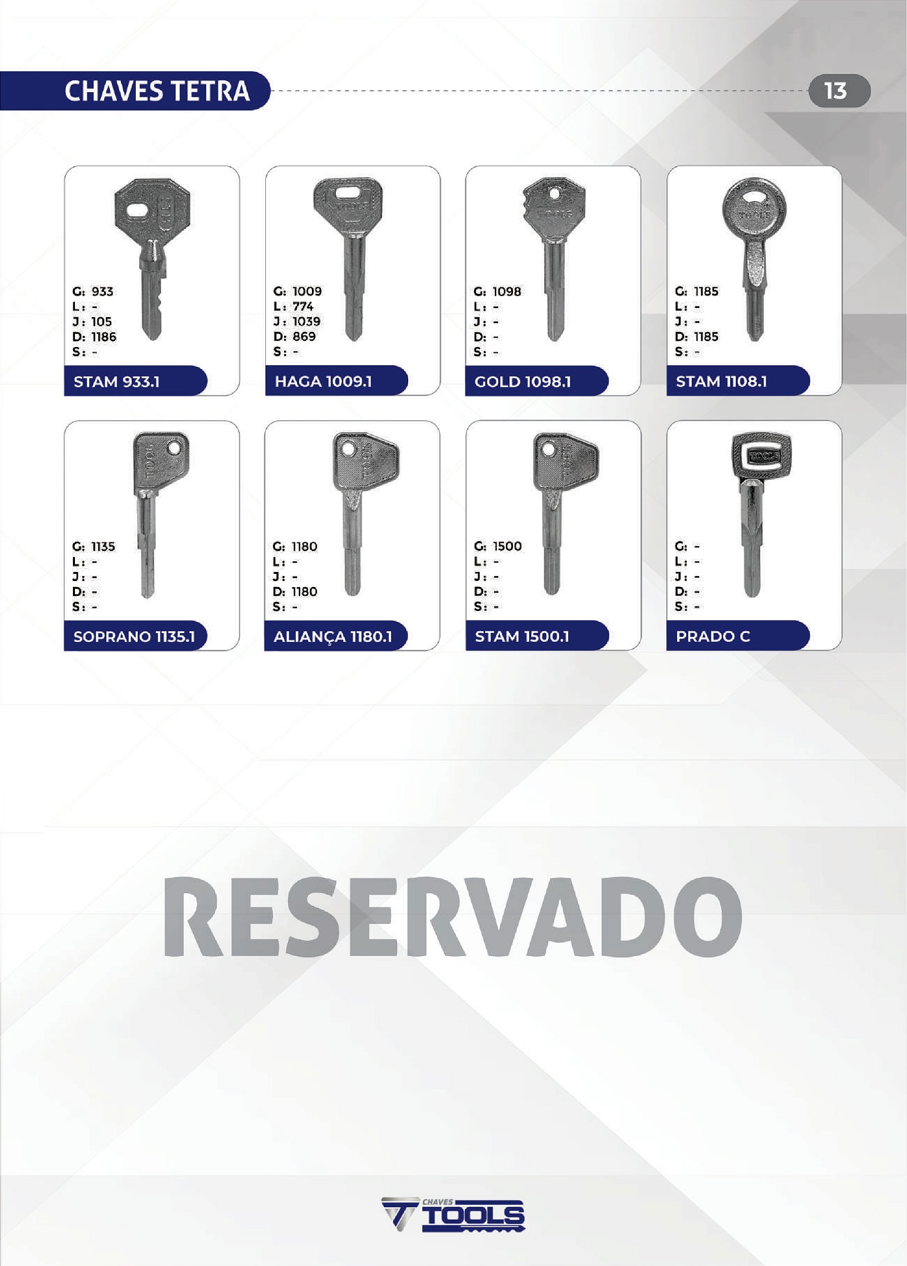 Kit De Chaves Virgens Tools Tetra 50 Unidades - Distribuidora Lider