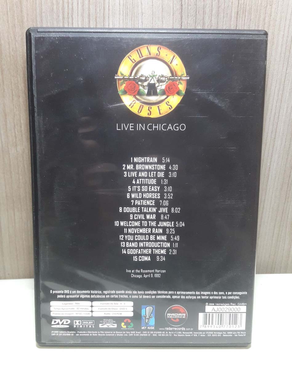 Dvd Guns N´ Roses - Live in Chicago - Acervo Gutenberg - Livros, Áudios ...
