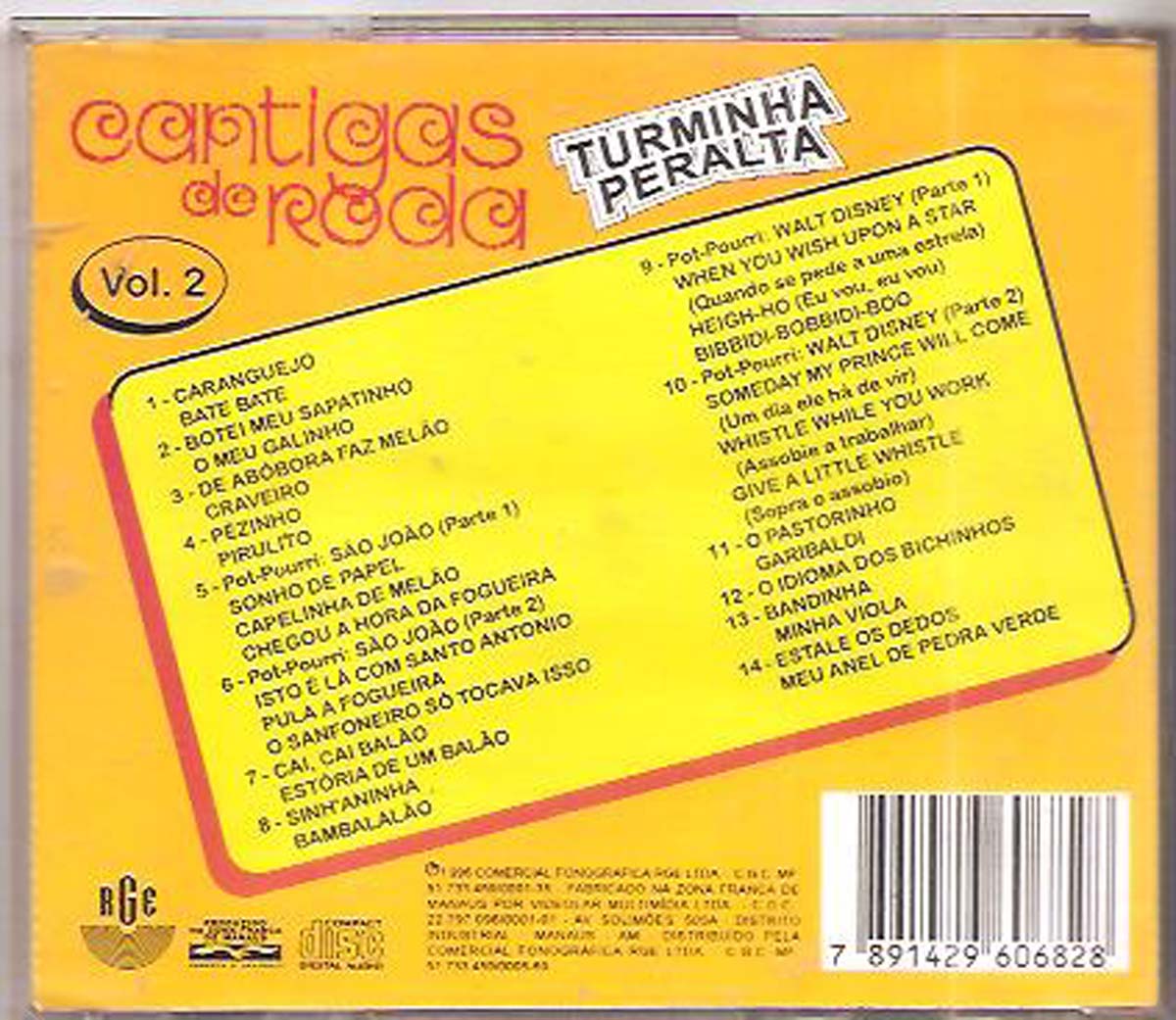 Cd Cantigas de Roda Volume 2 - Turminha do Peralva - Acervo Gutenberg - Livros, Áudios e Vídeos