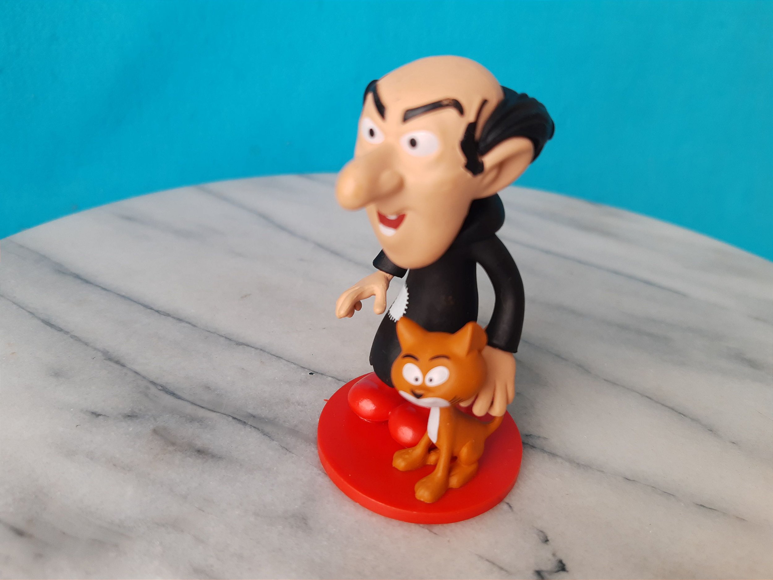 Figura de vinil estática de Gargamel e seu gato Azrael, coleção Bob's ...