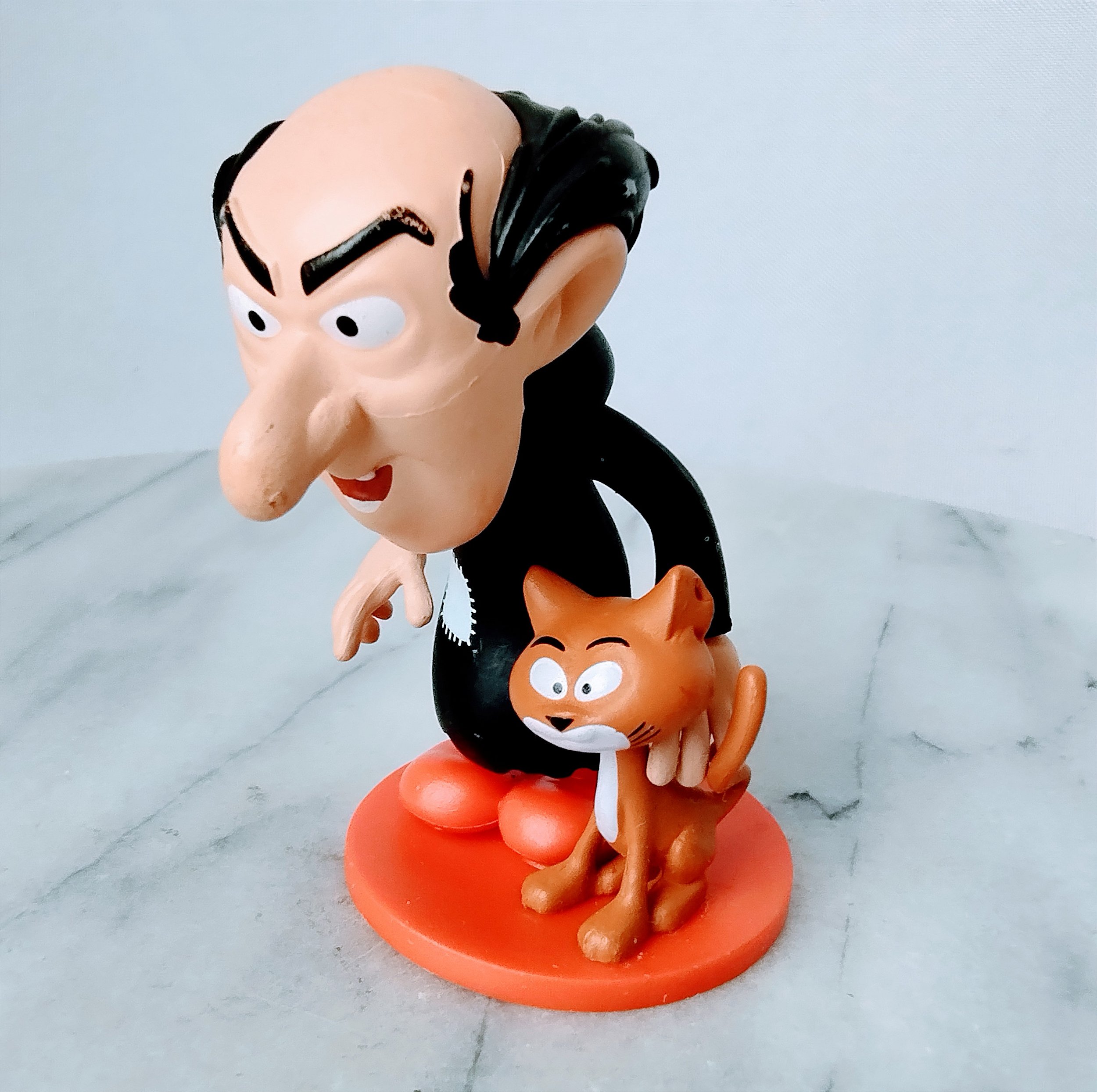 Boneco Toy Art Gargamel e seu gato Asrael do Smurfs, coleção Bob's, 7 ...