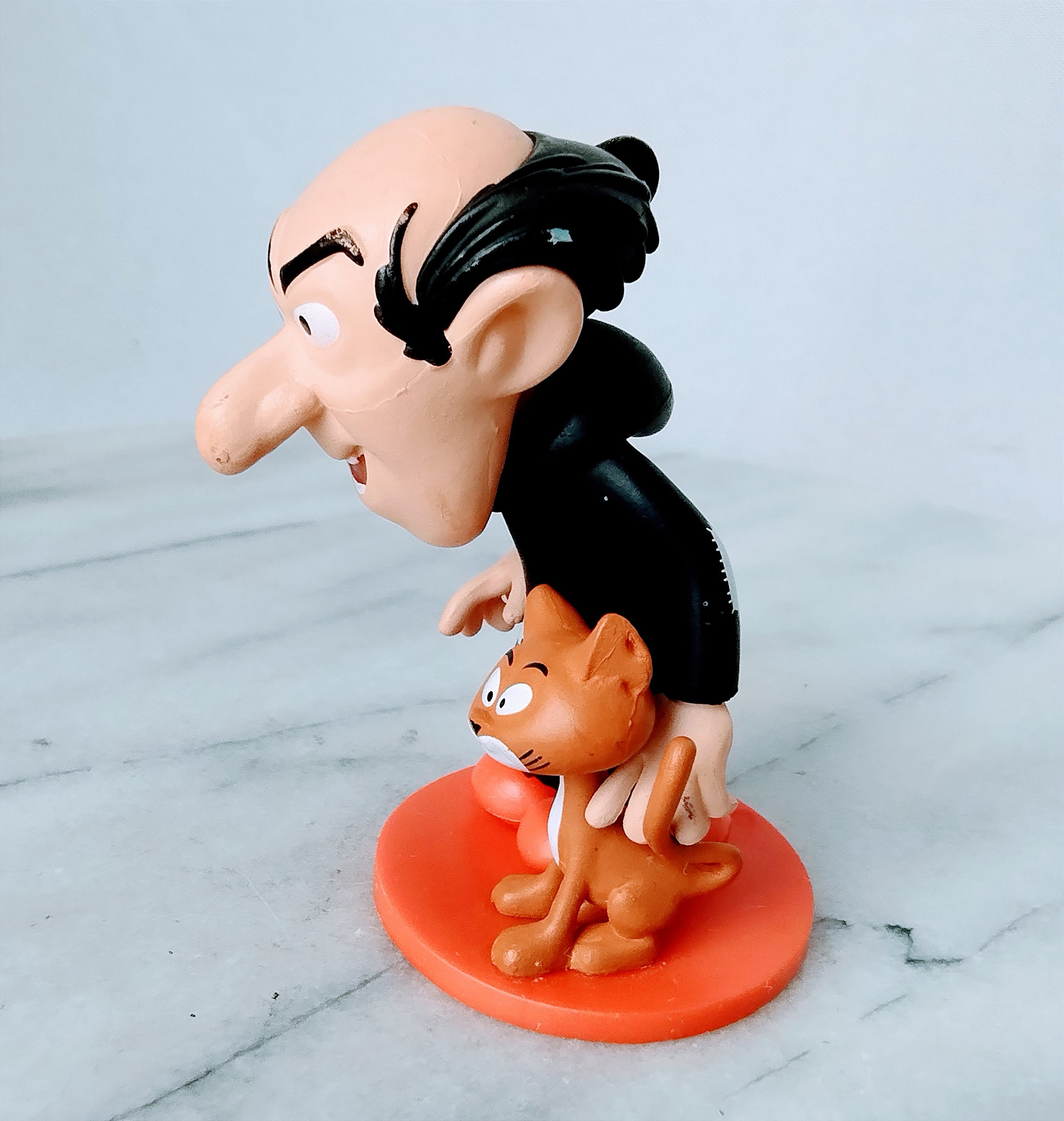 Boneco Toy Art Gargamel e seu gato Asrael do Smurfs, coleção Bob's, 7 ...