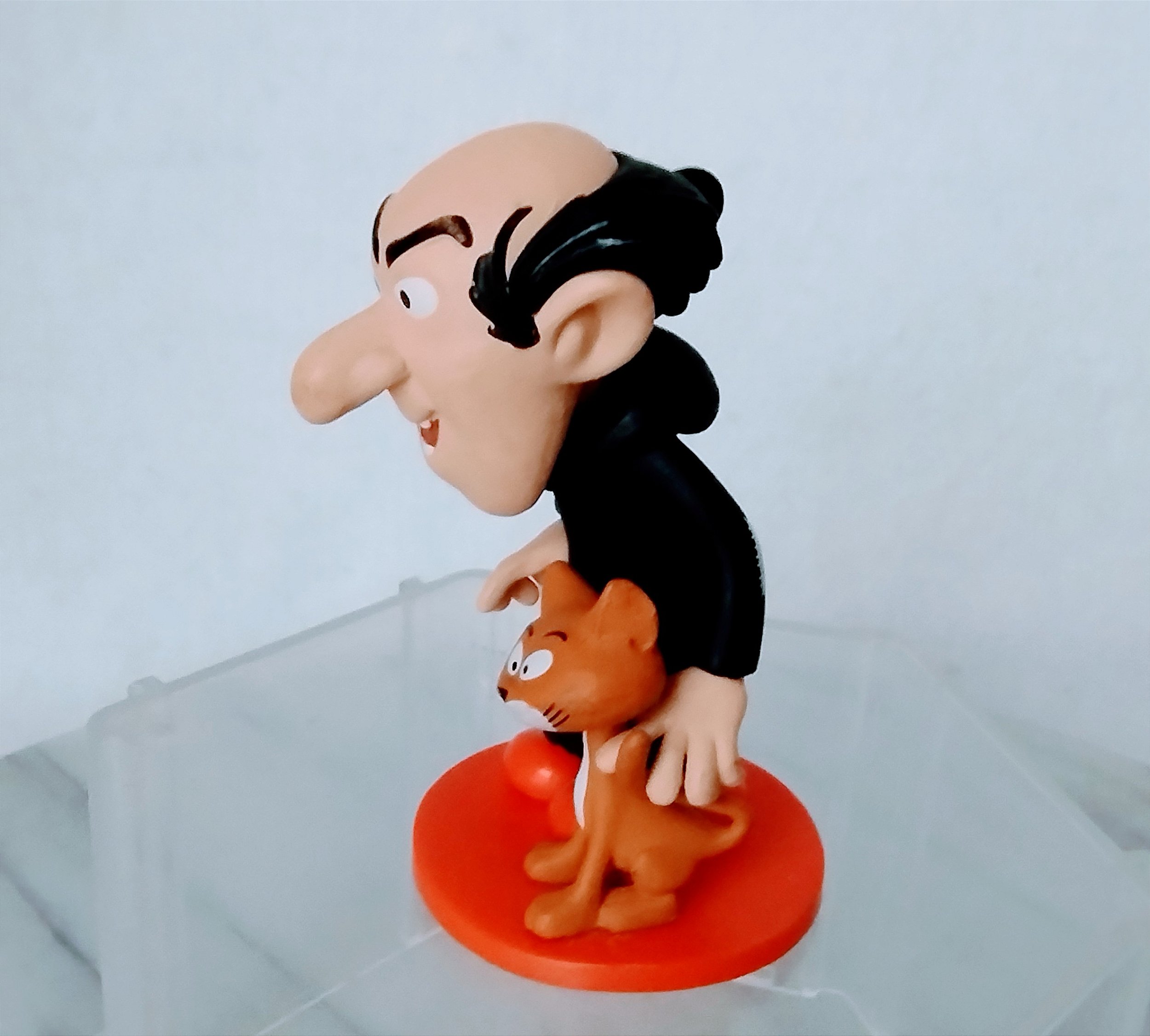 Mini boneco toy Art Gargamel com seu gato Asrael , Peyo, col. Bob's ...