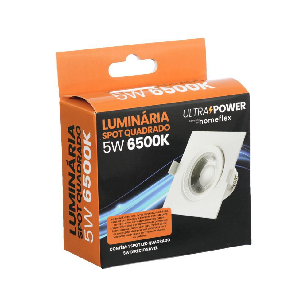 Luminária Spot Quadrada Branco 5W 6500K Western - TudodeFerramentas - Levando Praticidade ao seu ...