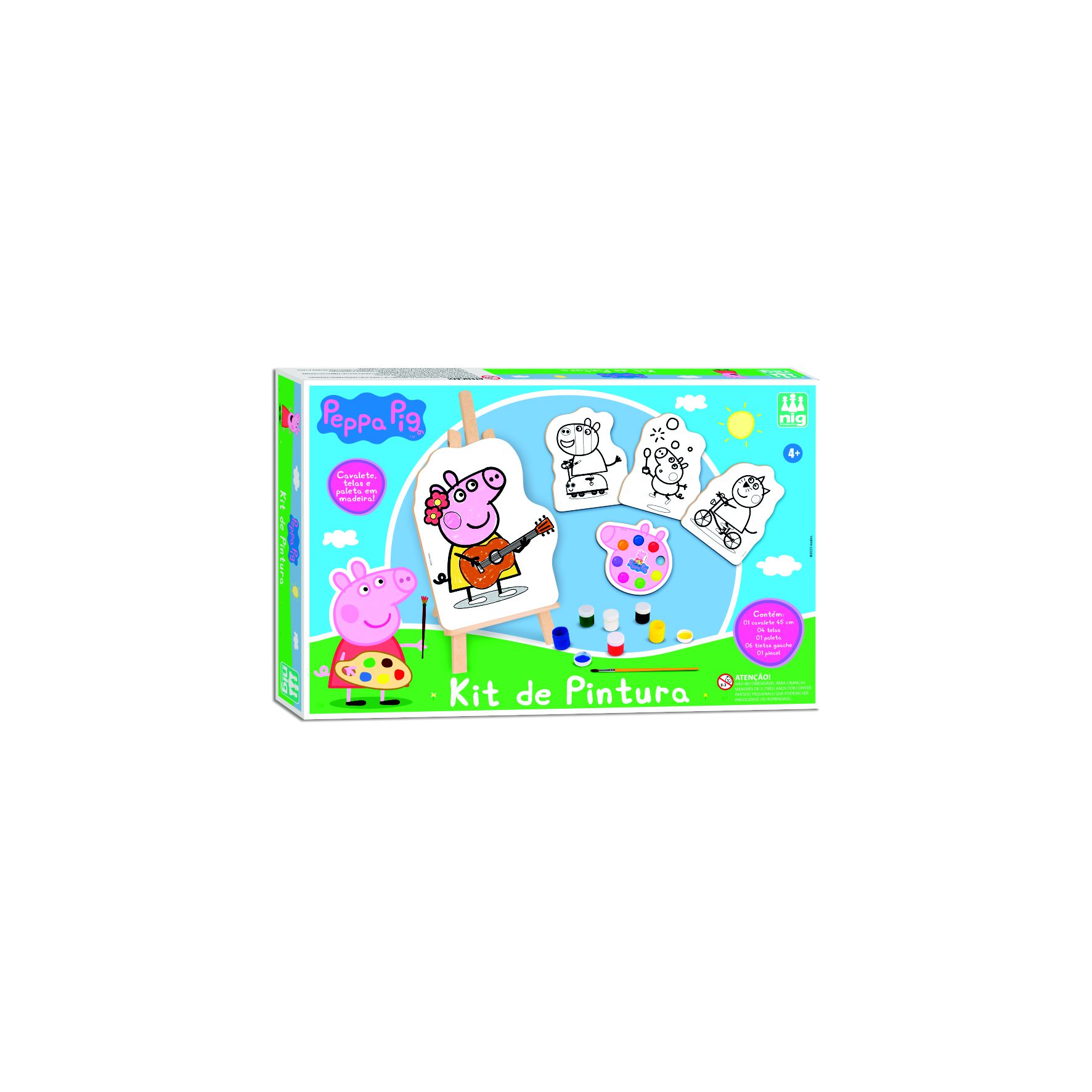 Kit Brinquedo Pintura Infantil Peppa Pig em Madeira 45 Cm ...