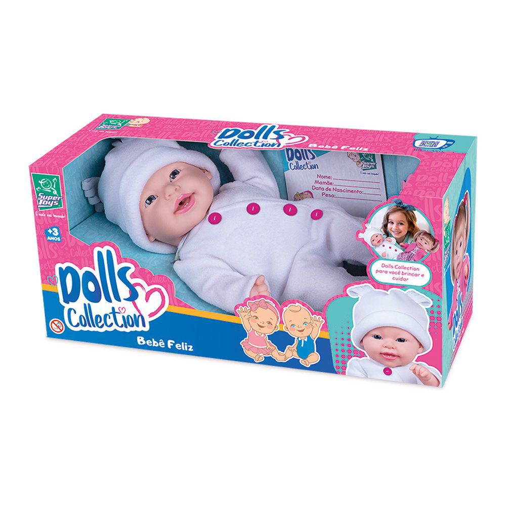 Brinquedo Boneca Bebe Dolls Collection Vinil Sons De Bebê ...
