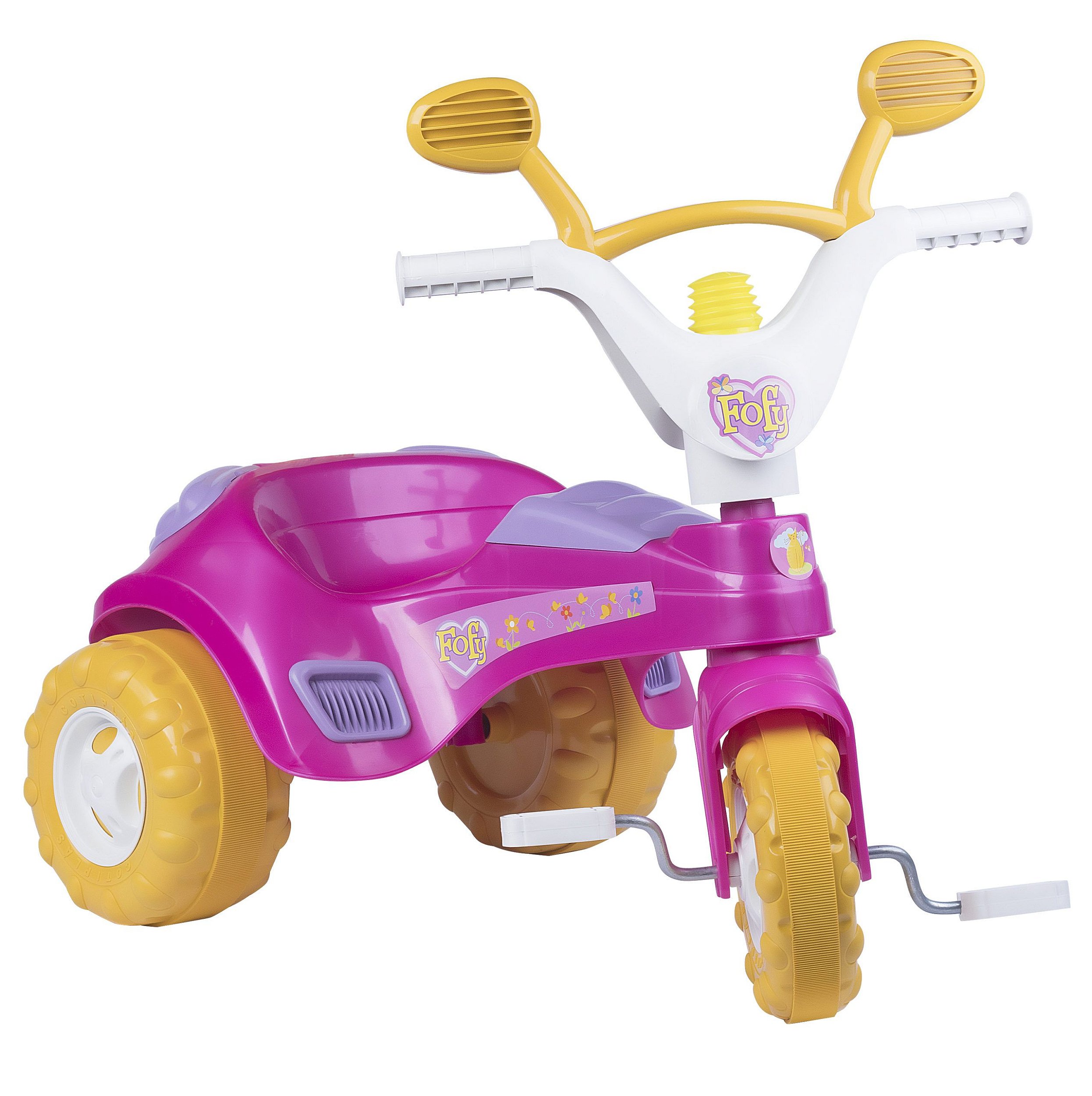 Triciclo Velotrol Infantil Fofy G Rosa Com Haste e Buzina ...
