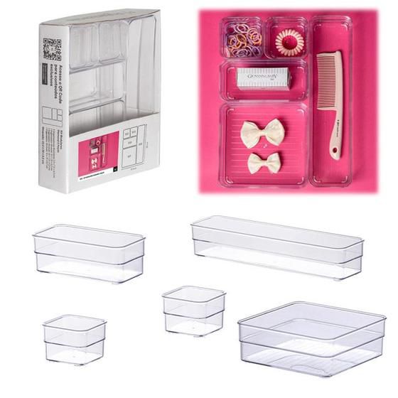 Kit 05 Organizadores Modular Multiuso Gavetas E Armário ...
