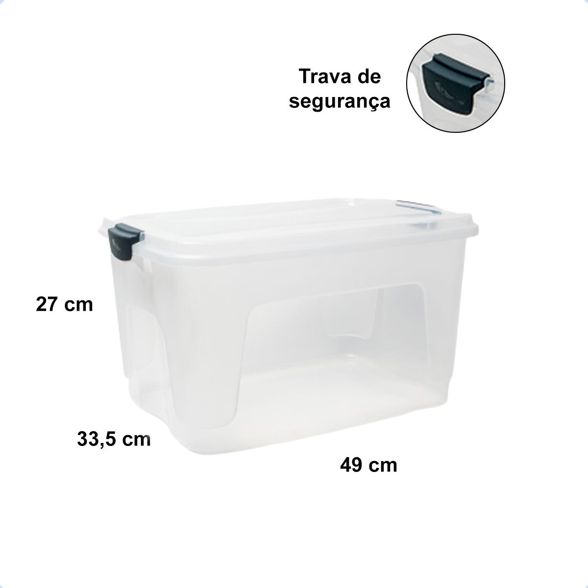 Caixa Organizadora Multiuso Grande Alta 30 L Transparente ...