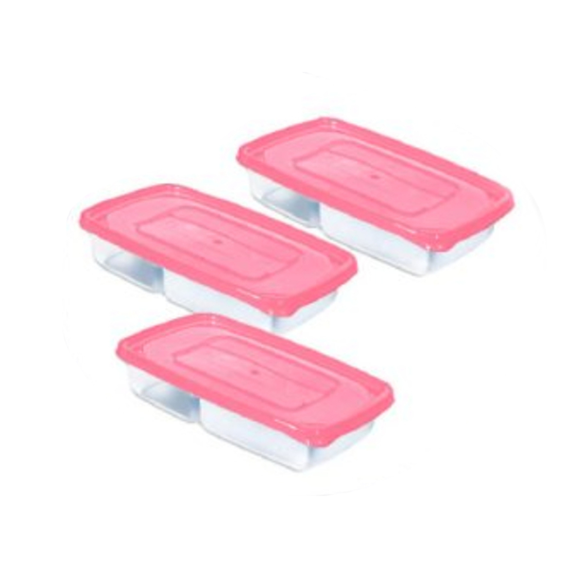 Kit 3 Potes p/ alimentos Retangulares Com Divisória e Tampa SAO ...