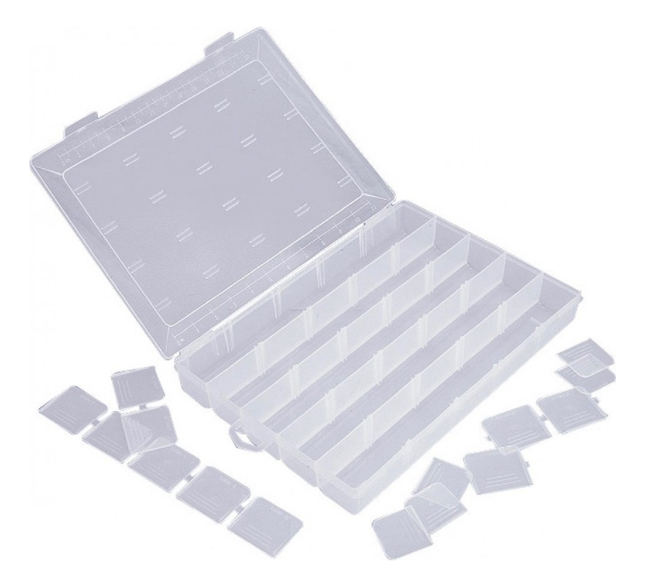 Box Organizador Com Divisórias Adaptáveis Transparente 33Cm ...