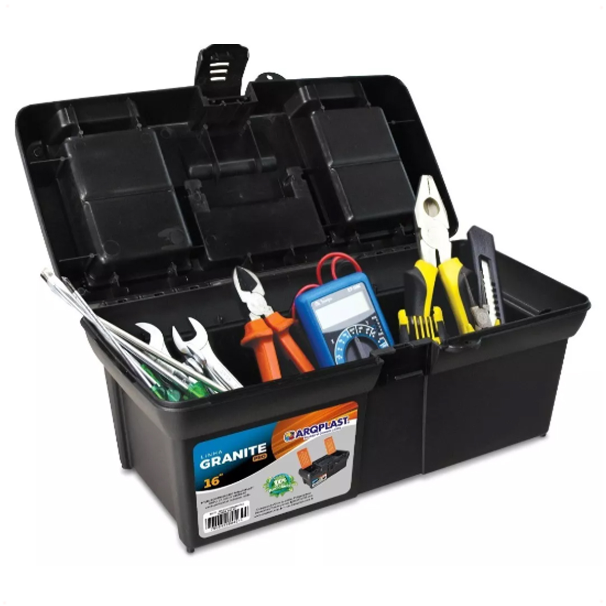 Maleta Ferramentas Linha Granite Pro16 420x215x185mm Preta ...