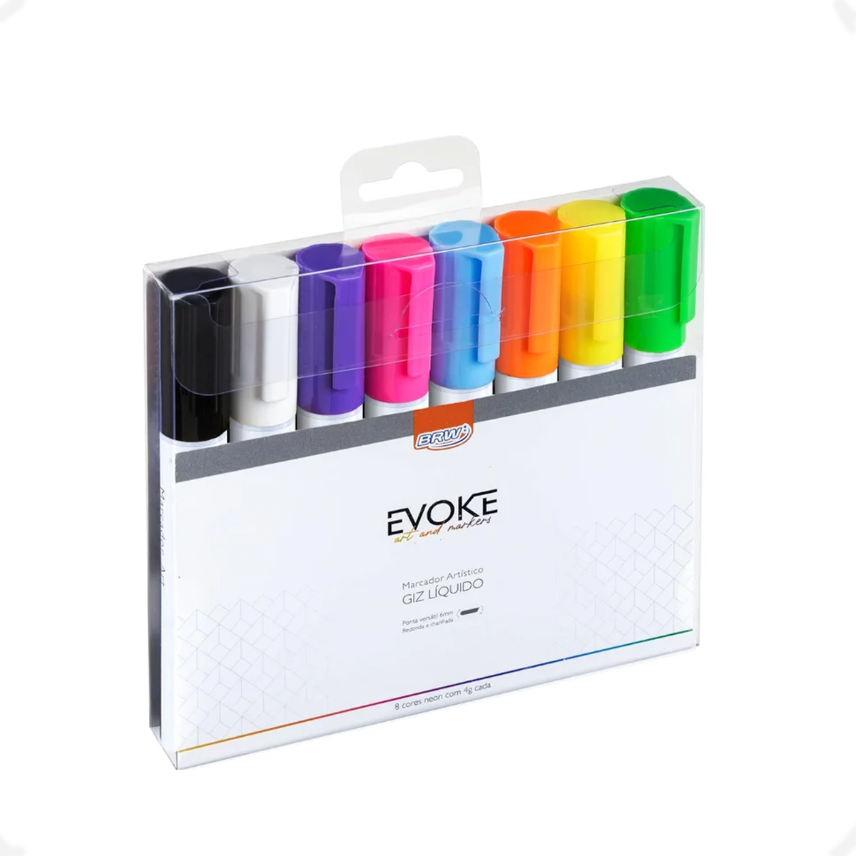 8 Canetas Marcadores Giz Liquido Neon Ekove Cores Neon Brw ...
