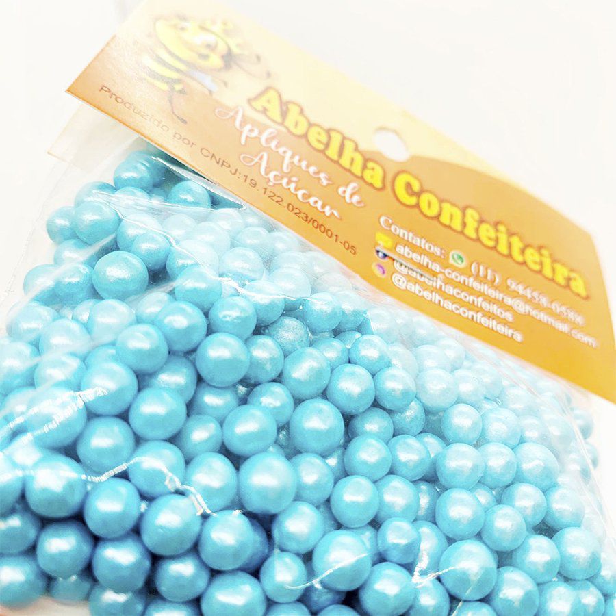 Confeito Pérolas Azul P - 60g - Abelha Confeiteira - Rizzo Embalagens ...
