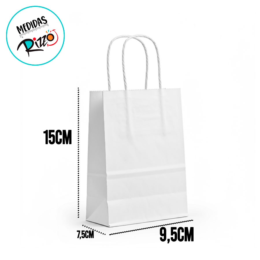 Sacola para Lembracinha Kraft Branco - Ref 6710 - 9,5x7,5x15cm - 10 ...