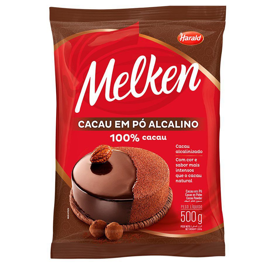 Cacau em Pó Melken 100% - 500grs Harald - Rizzo Embalagens