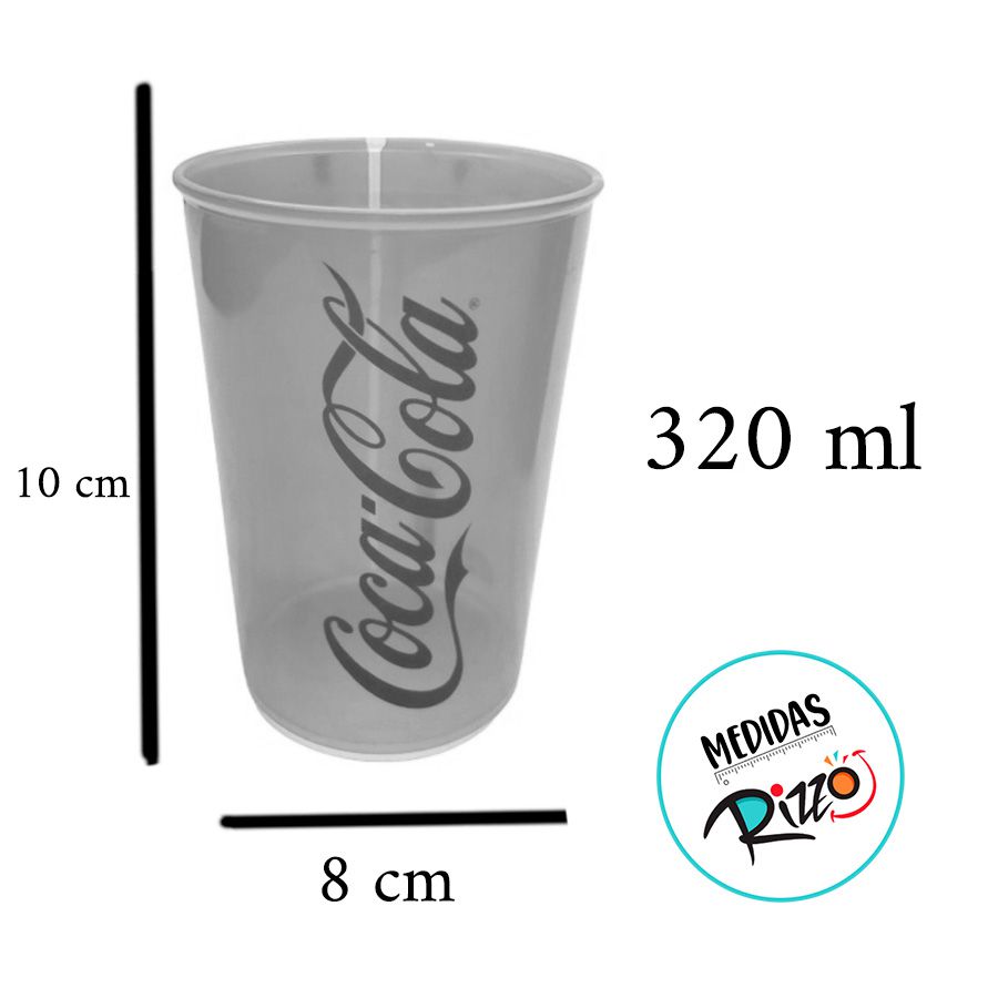 Copo de Plástico Coca-Cola - Vermelho - 320 ml - 1 unidade - Plasútil - Rizzo - Rizzo Embalagens