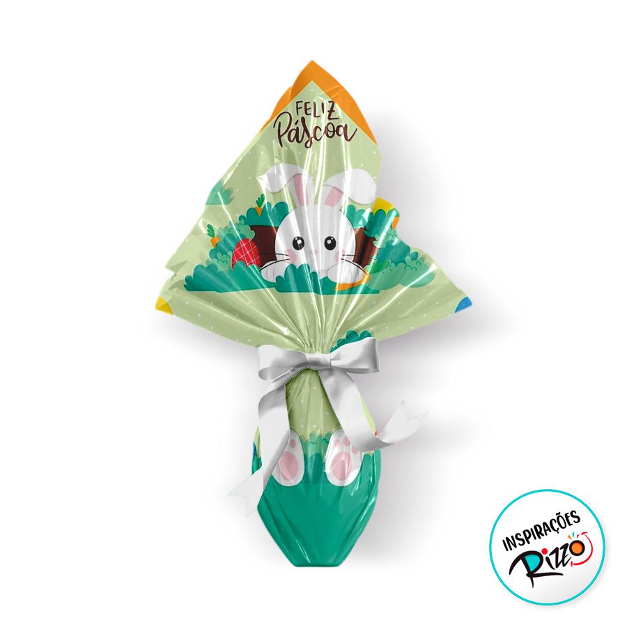 Saco Express 49x49cm para Ovos de 750g a 1kg - Coelho Sai da Toca - Laranja - 25 unidades ...