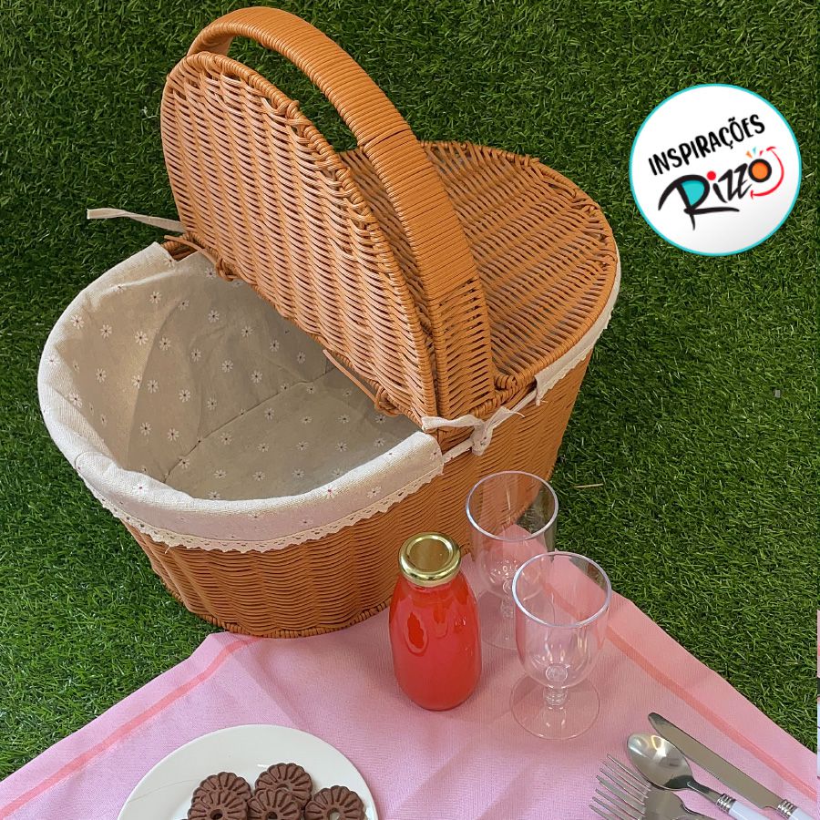 Cesta de Pic Nic 2 aberturas - 17,5x40,5x26cm - 1 unidade - Rizzo ...