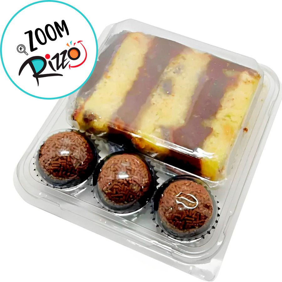 Blister 3 Brigadeiros e 1 Fatia de Bolo - Cristal - 5 unidades - Rizzo ...