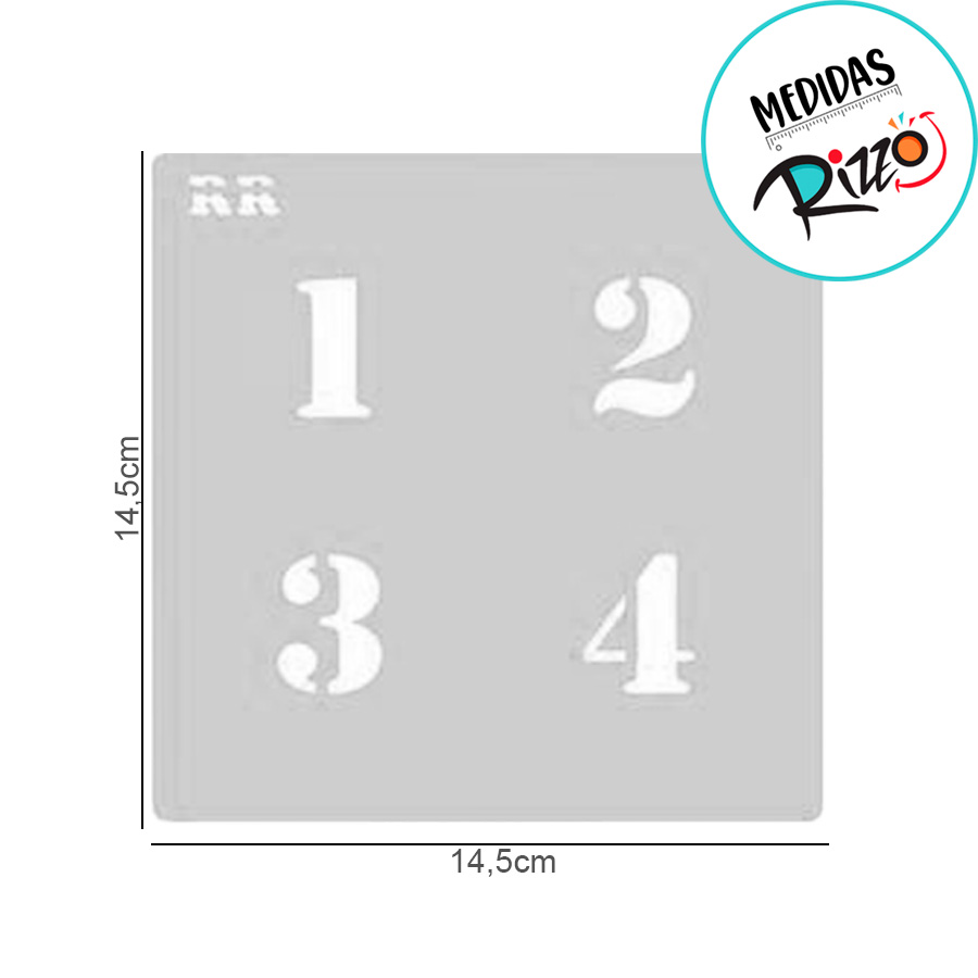 Stencil Números 3cm - Ref. 4110 - 1 unidade - RR Cortadores - Rizzo - Rizzo Embalagens