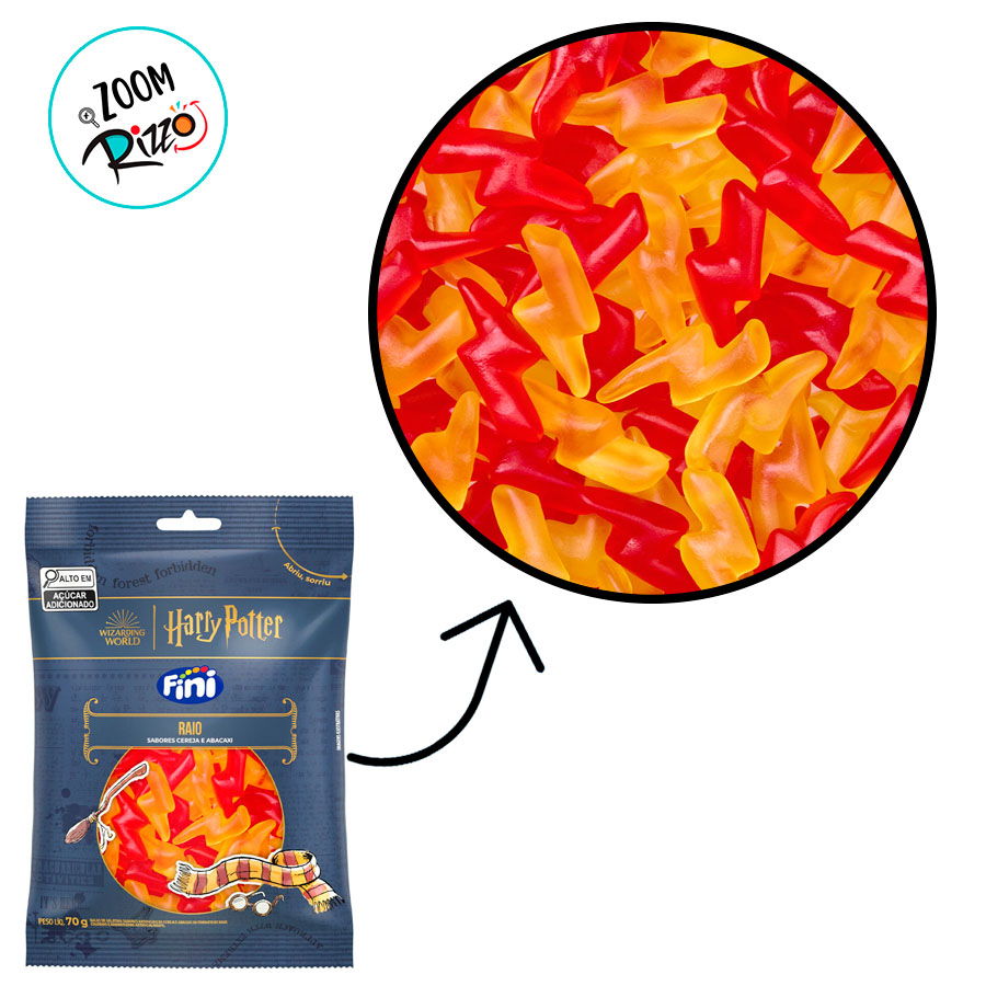 Bala Raio - Harry Potter - 70g - 1 unidade - Fini - Rizzo - Rizzo Embalagens