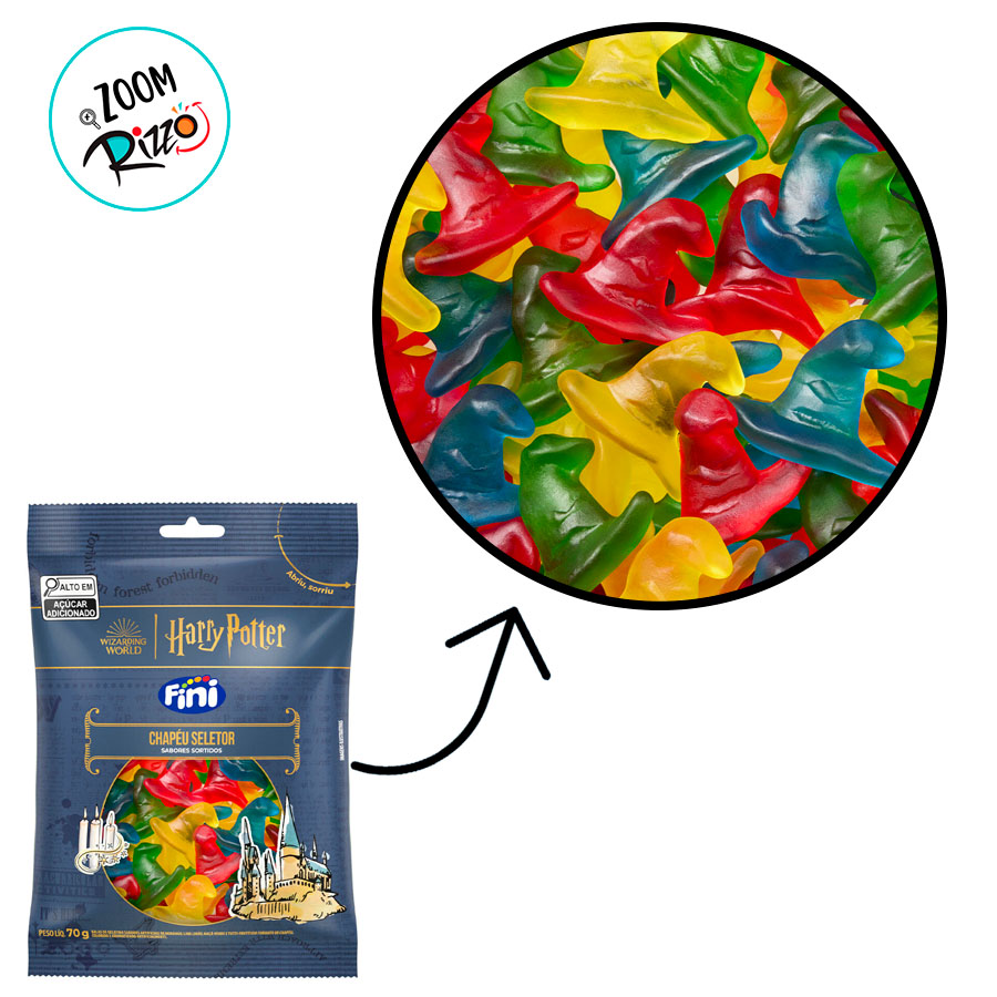 Bala Chapéu Seletor - Harry potter - 70g - 1 unidade - Fini - Rizzo - Rizzo Embalagens