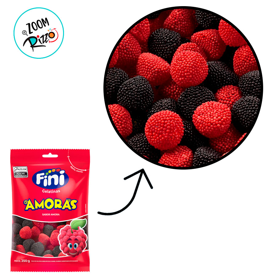 Amoras de Gelatina - 250g - 1 unidade - Fini - Rizzo - Rizzo Embalagens