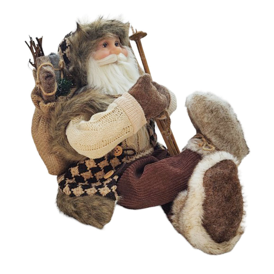 Enfeite de Natal - Papai Noel Esquiador Sentado - 27x35x19cm - 1 ...