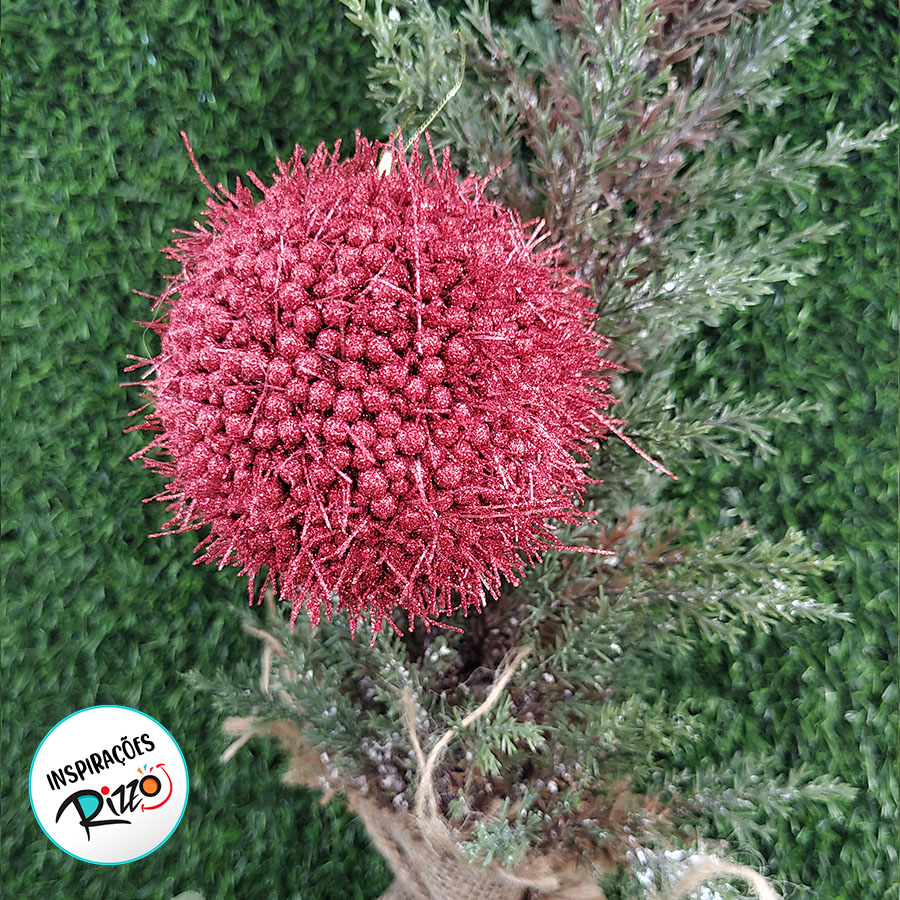 Bola de Natal Glitter - Vermelha - 10cm - 3 unidades - Rizzo - Rizzo ...