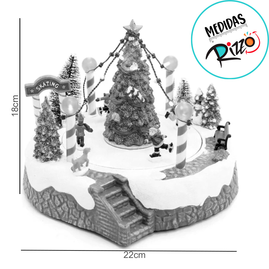 Cenario de Natal - Arvóre com Som, Luz e Movimento de Natal - 18x22cm - 1 unidade - Cromus ...