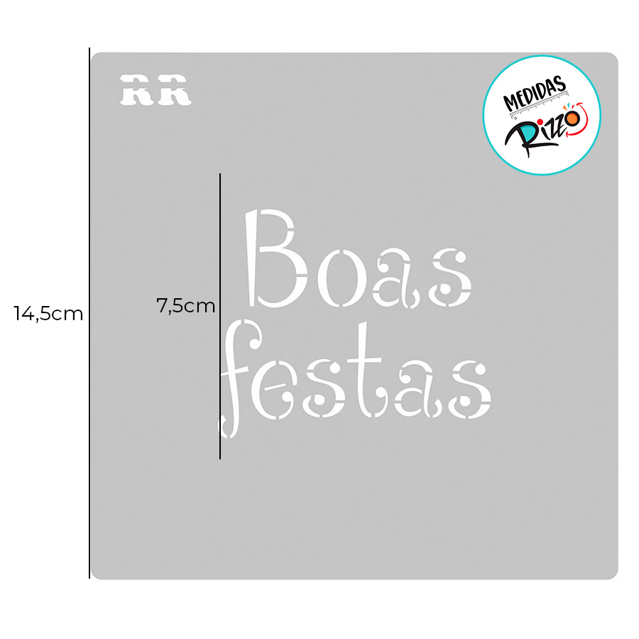 Stencil Biscoito Boas Festas - Ref. 4117 - 7,5cm - 1 unidade - RR Cortadores - Rizzo - Rizzo ...