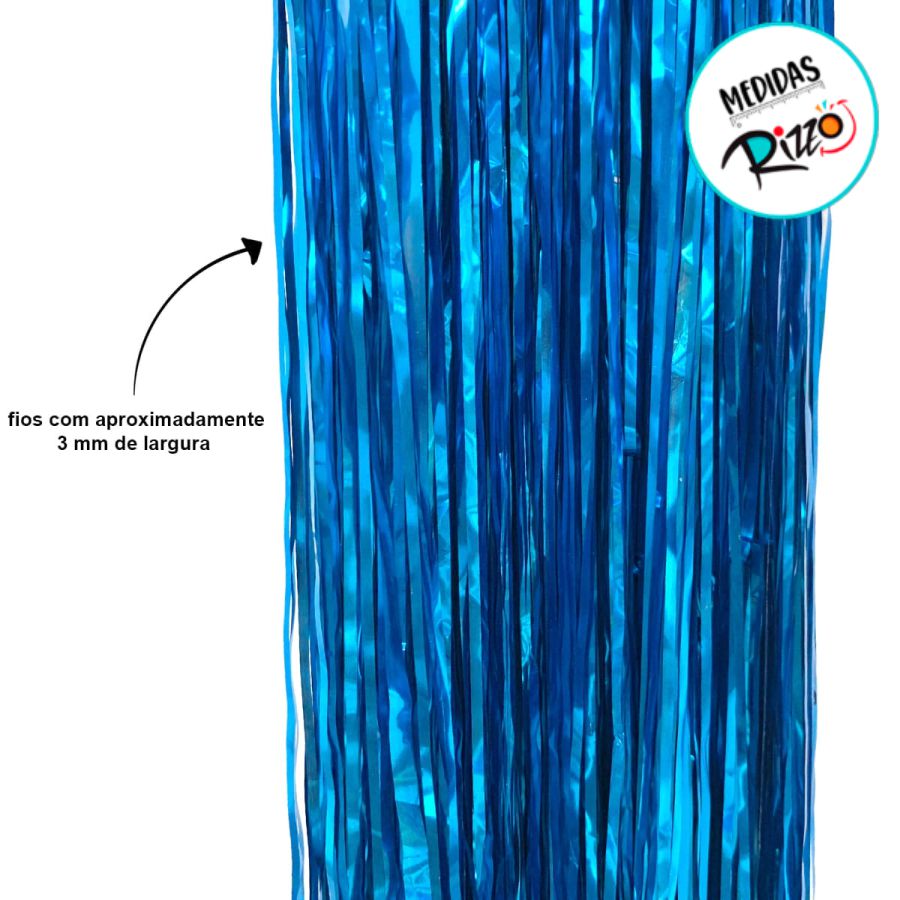 Chicote Metalizado Franja Carnaval 80cm - Azul Turquesa - 1 unidade ...