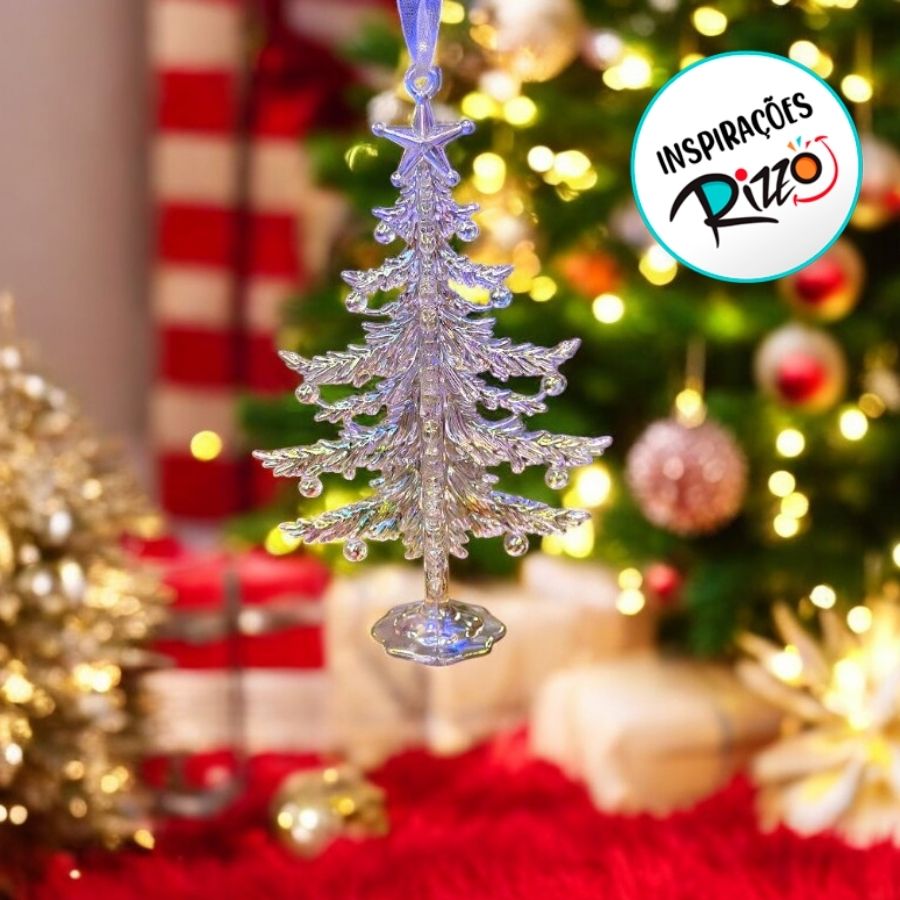 Enfeite de Natal para pendurar - Árvore Nacarado - 13cm - 1 unidade ...