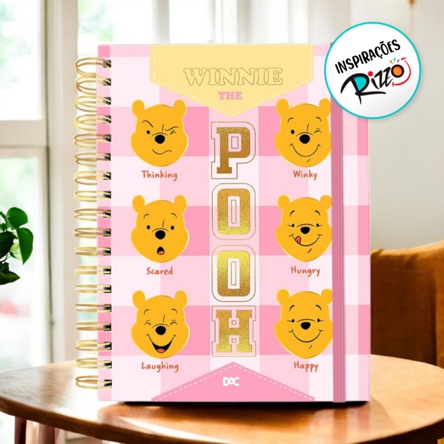 Caderno Smart Univ. Com Folhas Reposicionáveis - Ursinho Pooh - Ref ...