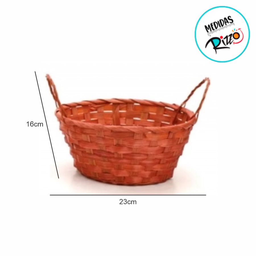 Cesta de Bambu Oval - Vermelho - 23cm - 1 unidade - Cromus - Rizzo ...