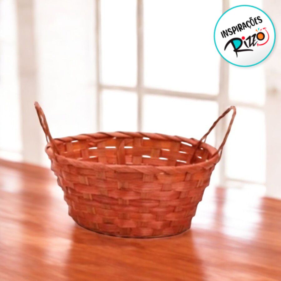 Cesta de Bambu Oval - Vermelho - 23cm - 1 unidade - Cromus - Rizzo ...