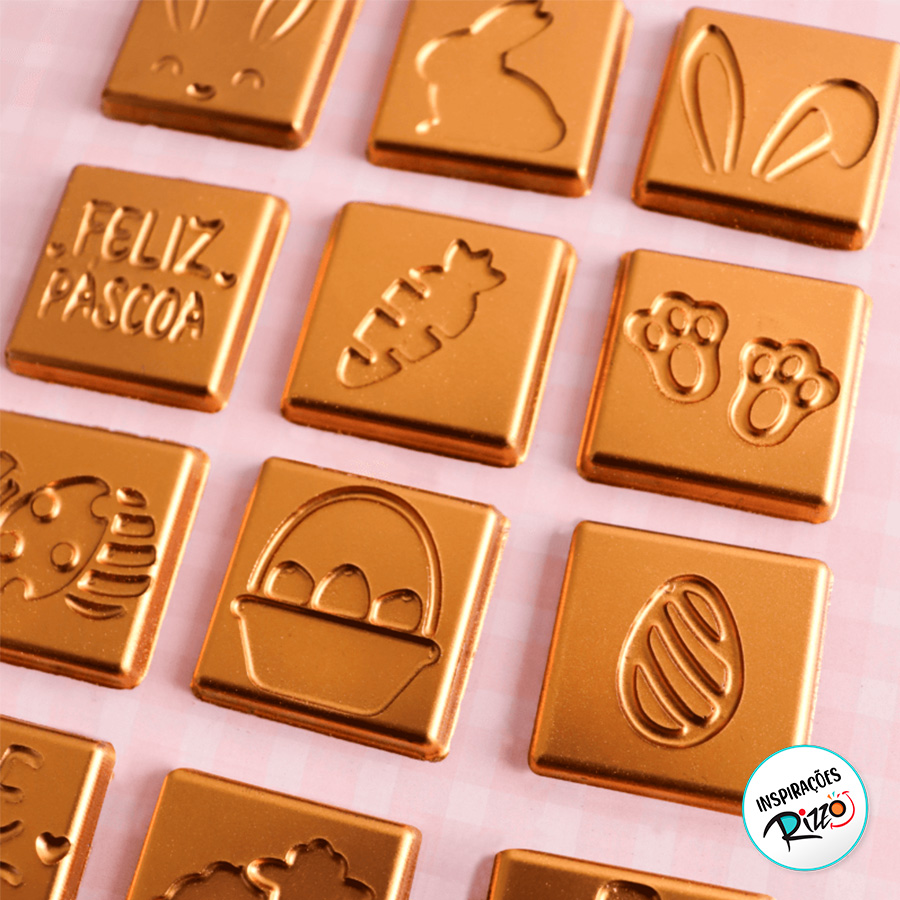 Forma de Acetato Aplique Tabletinho Quadrado Páscoa - Ref.10612 - 1 unidade - BWB - Rizzo ...