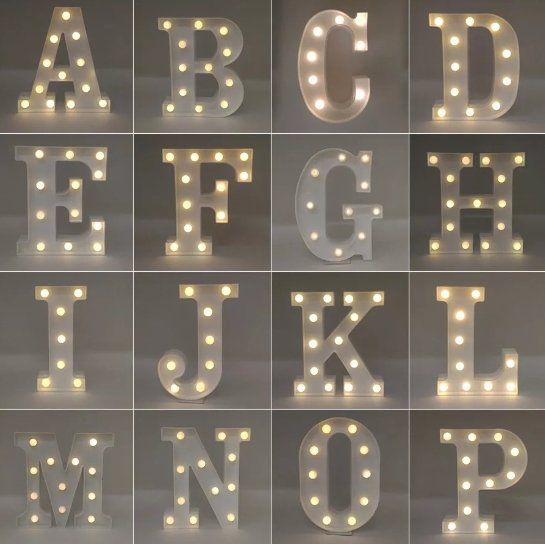 Letra LED Decoração Festa - A - 01 unidade - Rizzo Embalagens