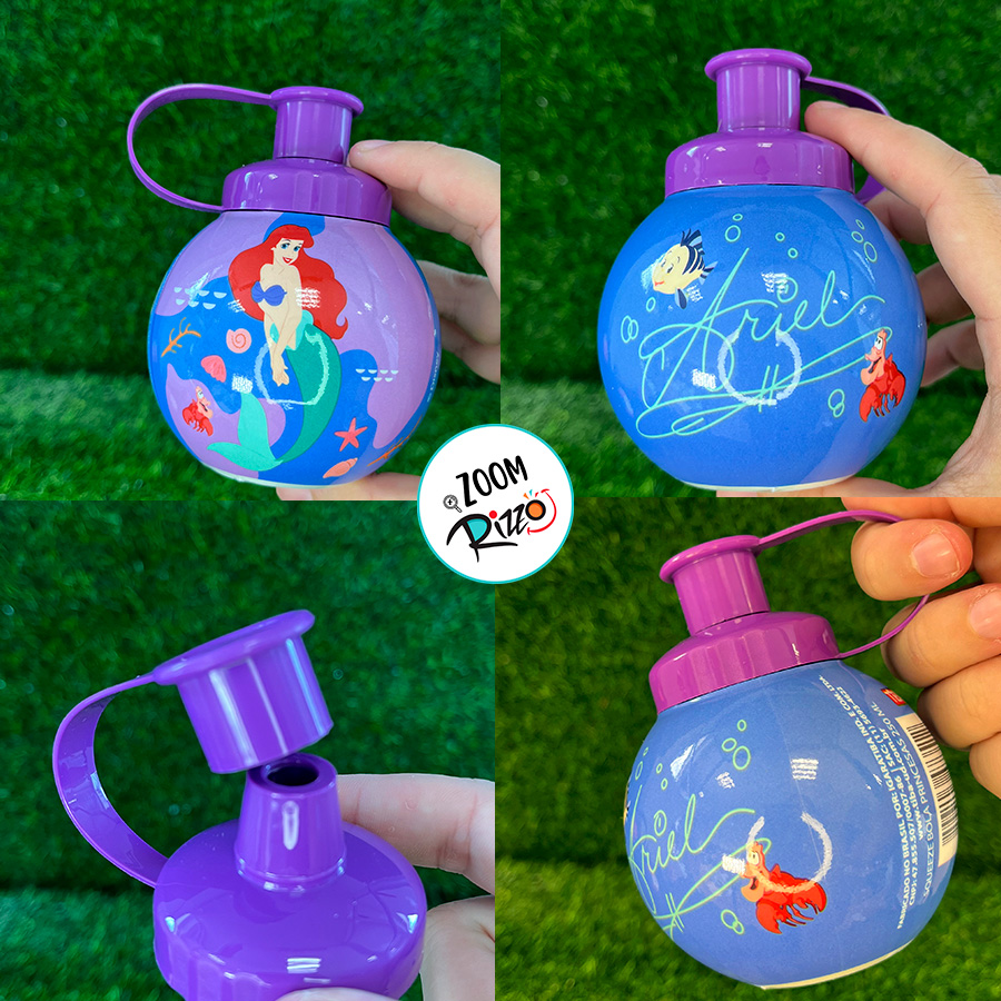 Garrafa Squeeze Bola Princesa Ariel - Roxa - 250ml - 1 unidade - Rizzo ...