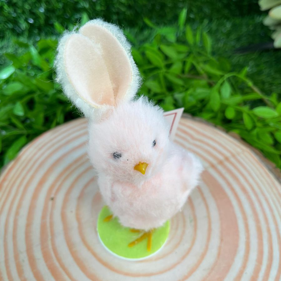 Enfeite Decorativo de Páscoa - Pintinho Rosa com Orelha de Coelho ...