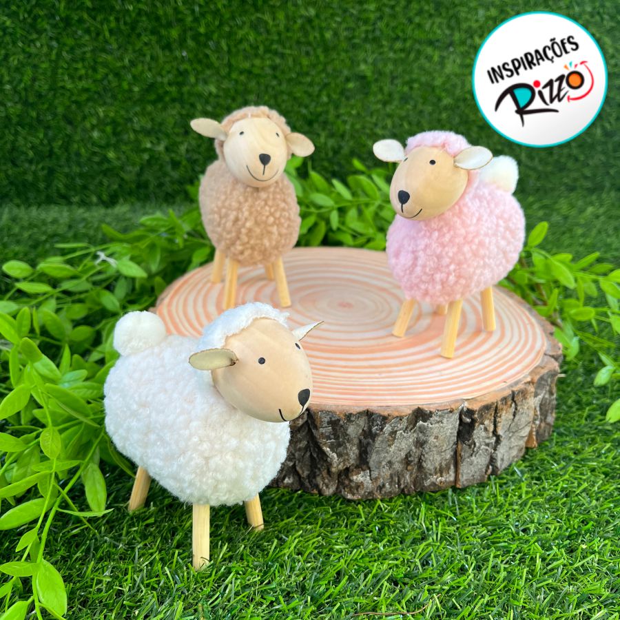 Enfeite Decorativo - Ovelha Marrom - 12cm - 1 unidade - Cromus - Rizzo - Rizzo Embalagens