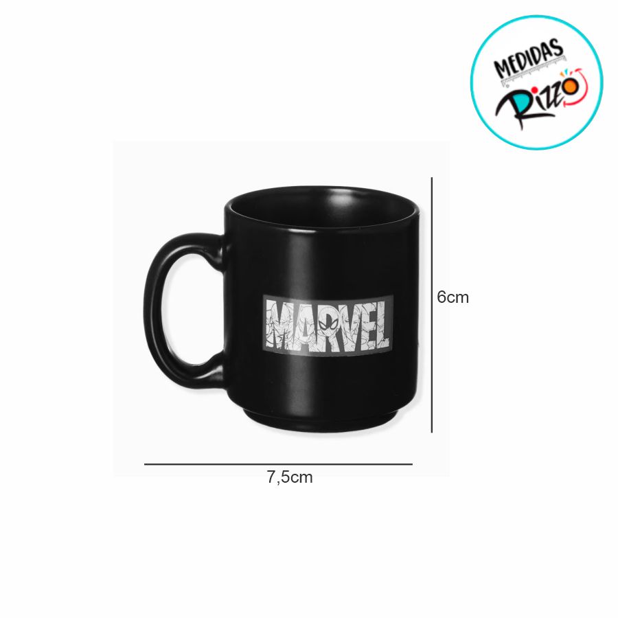 Mini Caneca de Cerâmica Tina - Logo Marvel - 100ml - 1 unidade - Disney ...