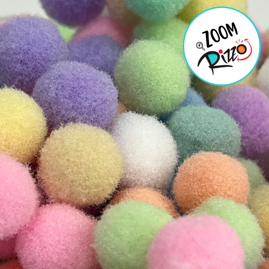 Pompom Multicolor Candy - 10mm - 1000 unidades - Rizzo - Rizzo Embalagens