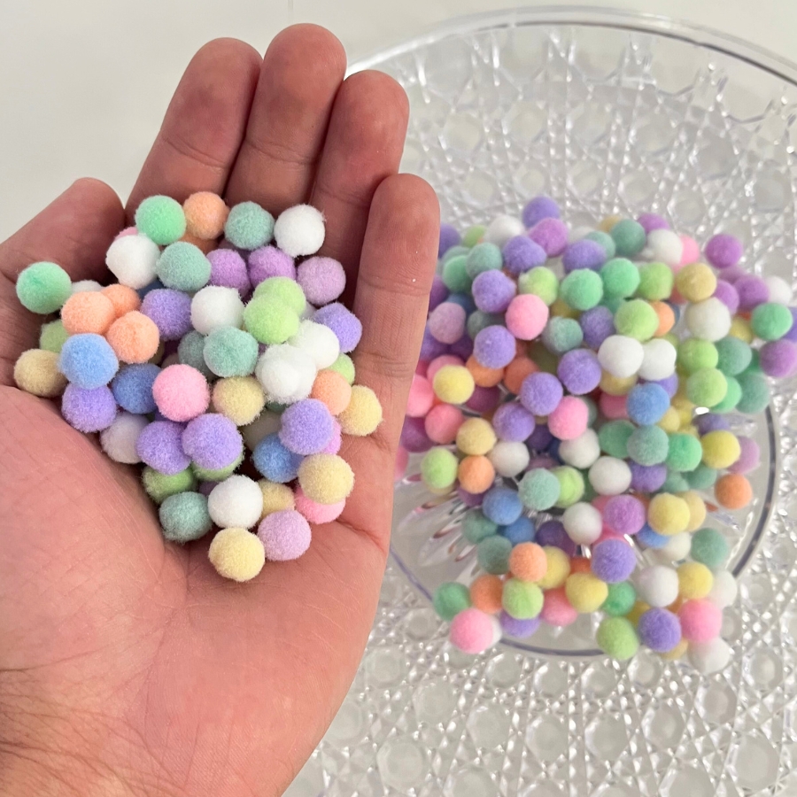 Pompom Multicolor Candy - 10mm - 1000 unidades - Rizzo - Rizzo Embalagens