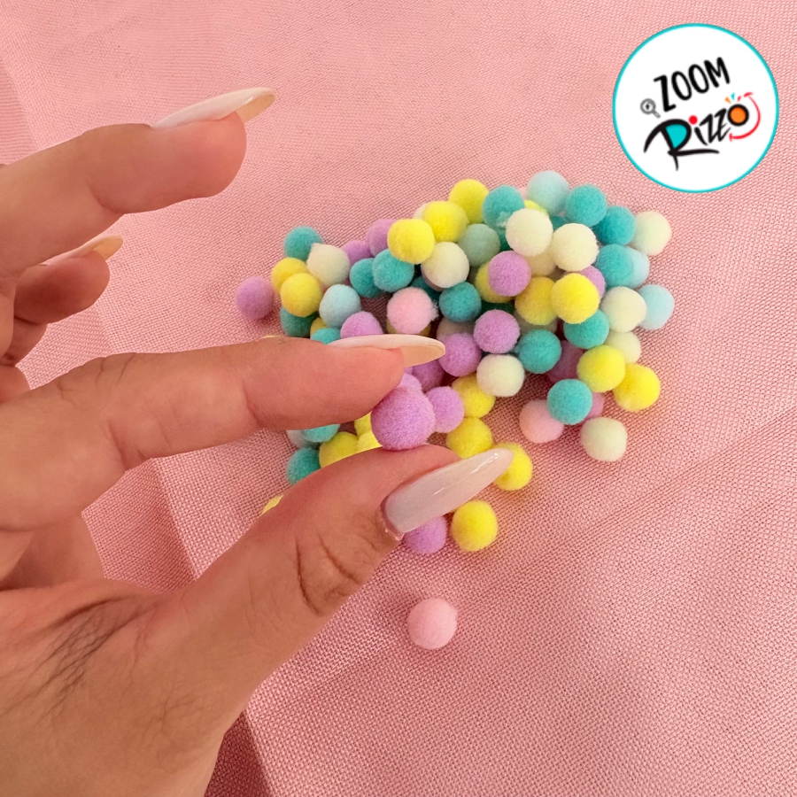Pompom Multicolor Candy - 15mm - 100 unidades - Rizzo - Rizzo Embalagens