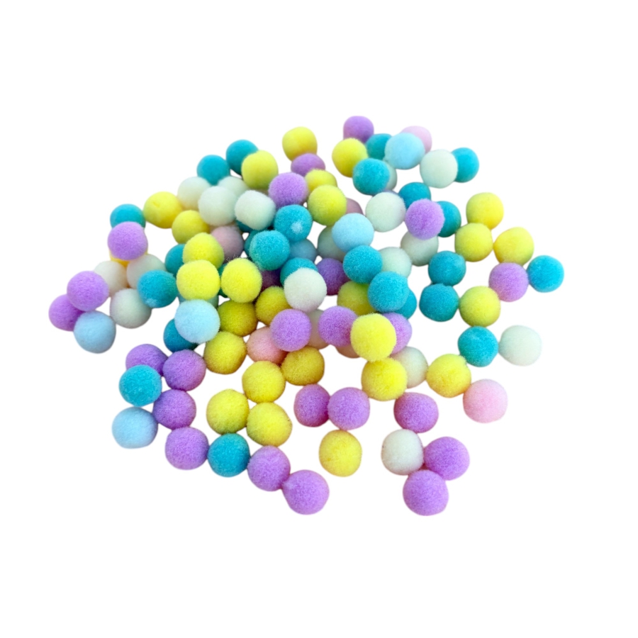 Pompom Multicolor Candy - 15mm - 100 unidades - Rizzo - Rizzo Embalagens