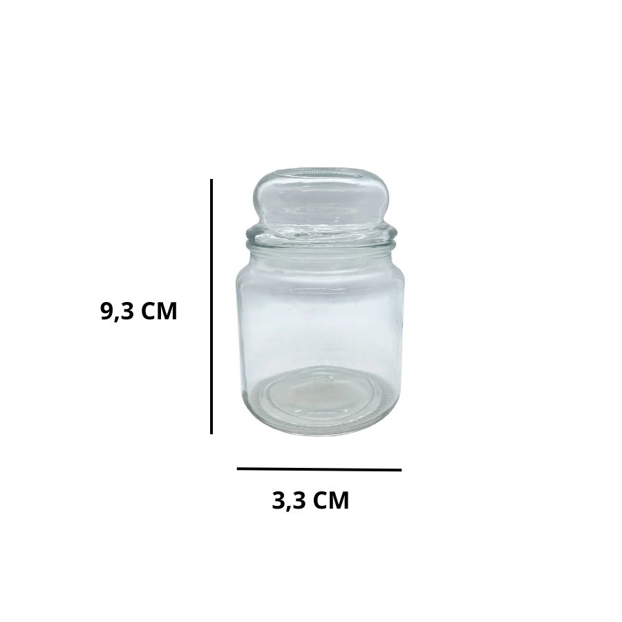 Pote de Vidro Bomboniere com Tampa Hermética - 9,3x3,3cm - 100ml - 1 unidade - Rizzo - Rizzo ...